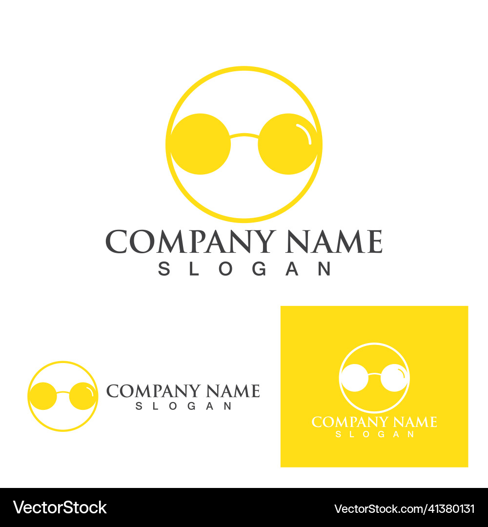 Eyeglasses logo and symbol image Royalty Free Vector Image