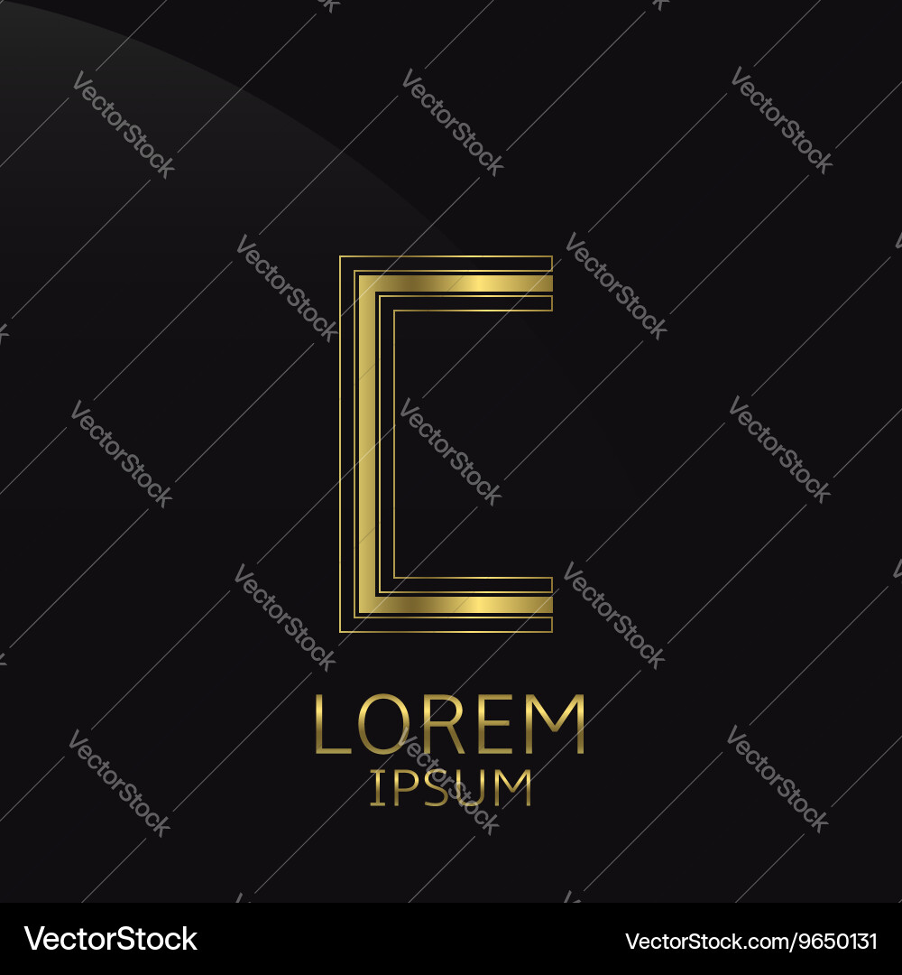 Golden c letter Royalty Free Vector Image - VectorStock