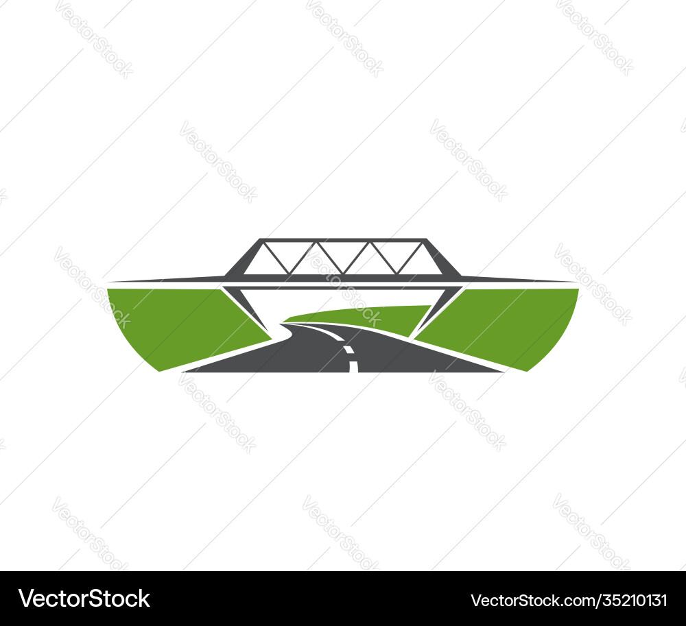 Highway level junction road bridge icon Royalty Free Vector