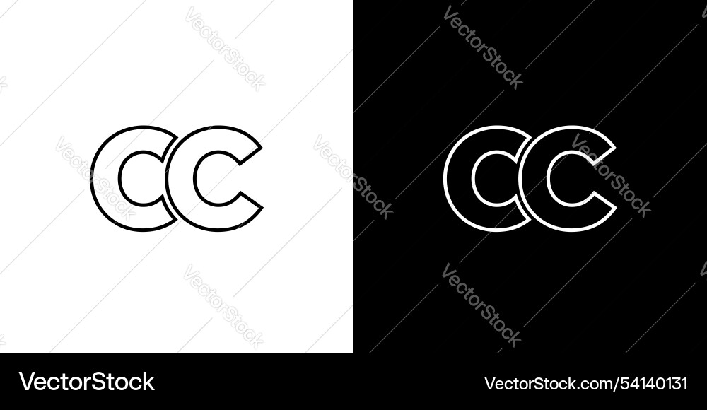 Letter c and cc logo design template minimal Vector Image