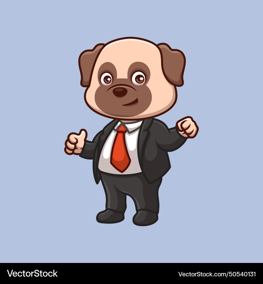 Manager pub dog cute cartoon Royalty Free Vector Image
