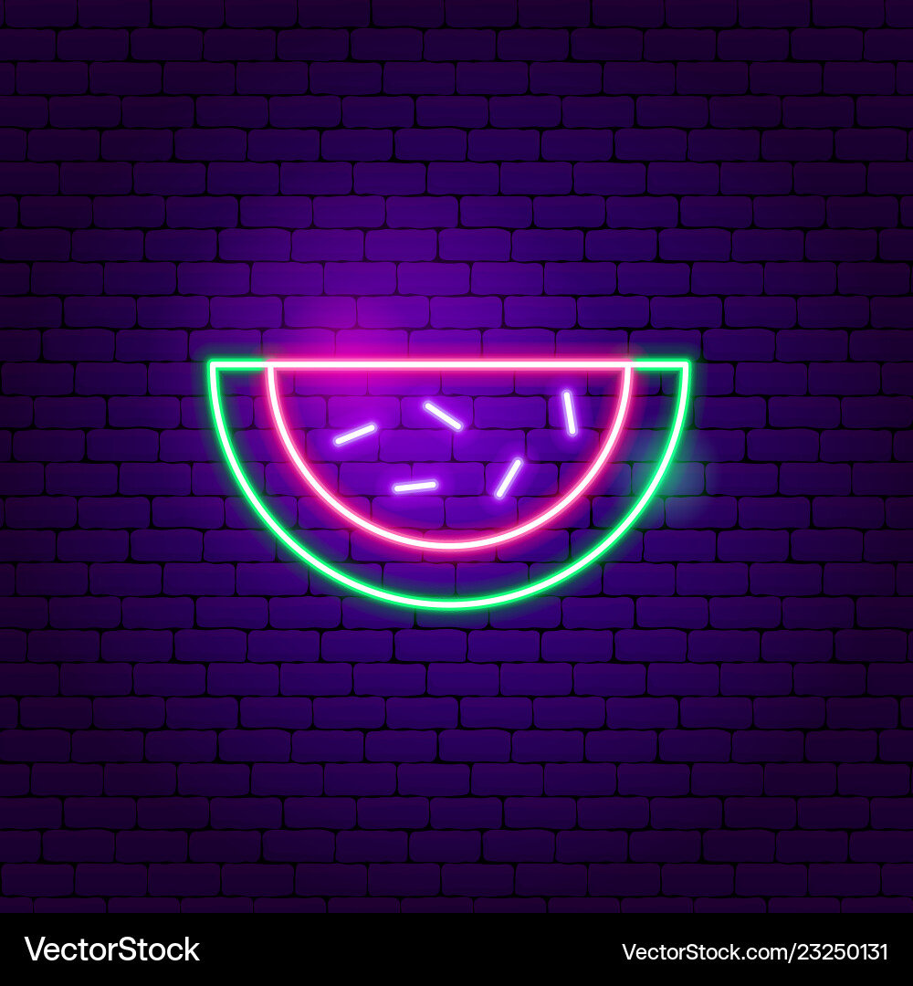 Neon Watermelon Sign Royalty Free Vector Image
