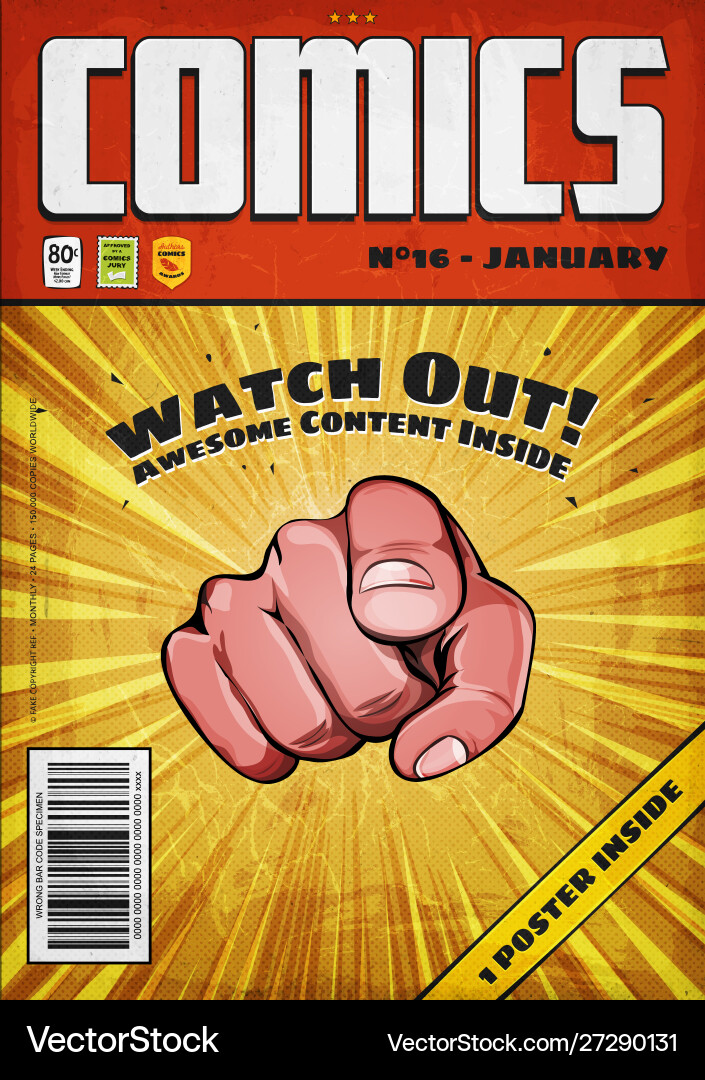 Rvb de basecomic book old style cover template Vector Image