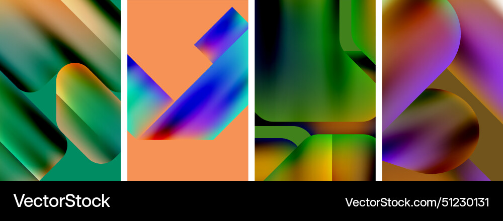 Set of colorful geometric posters - round shapes Vector Image