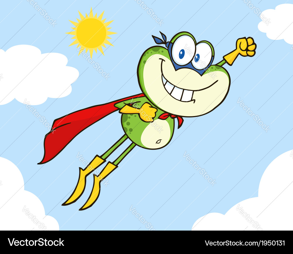 Super frog flying Royalty Free Vector Image - VectorStock