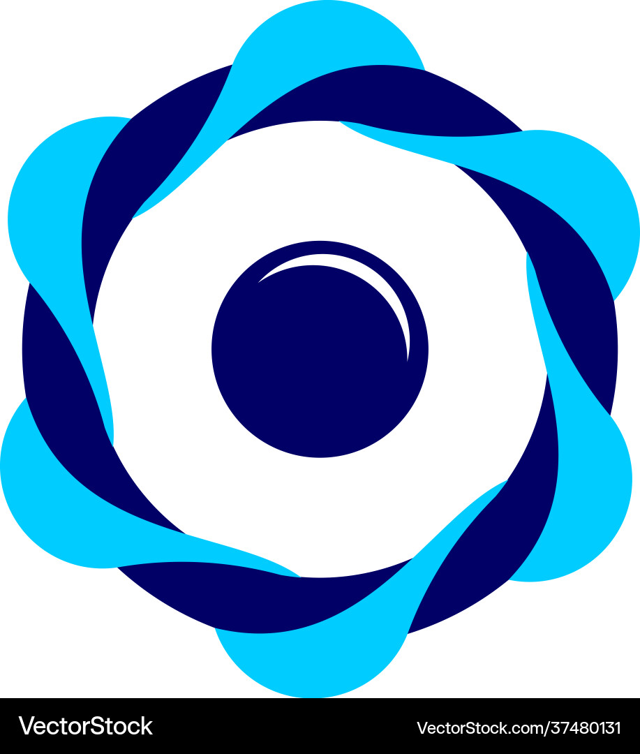 Swirl curves object rotation motion symbol logo Vector Image