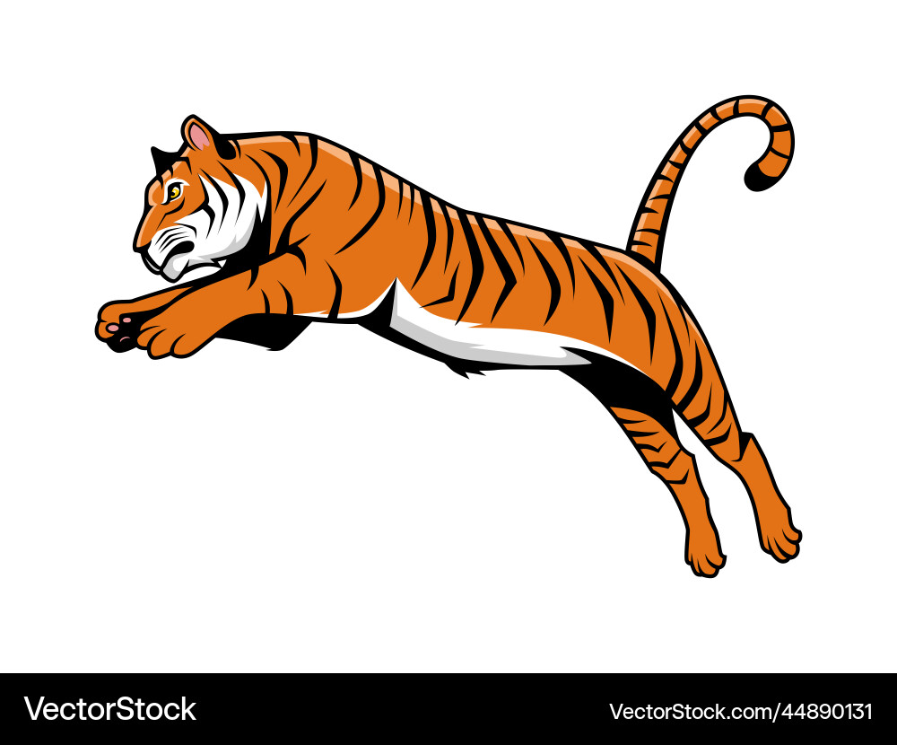 Tiger jumping mascot logo Royalty Free Vector Image