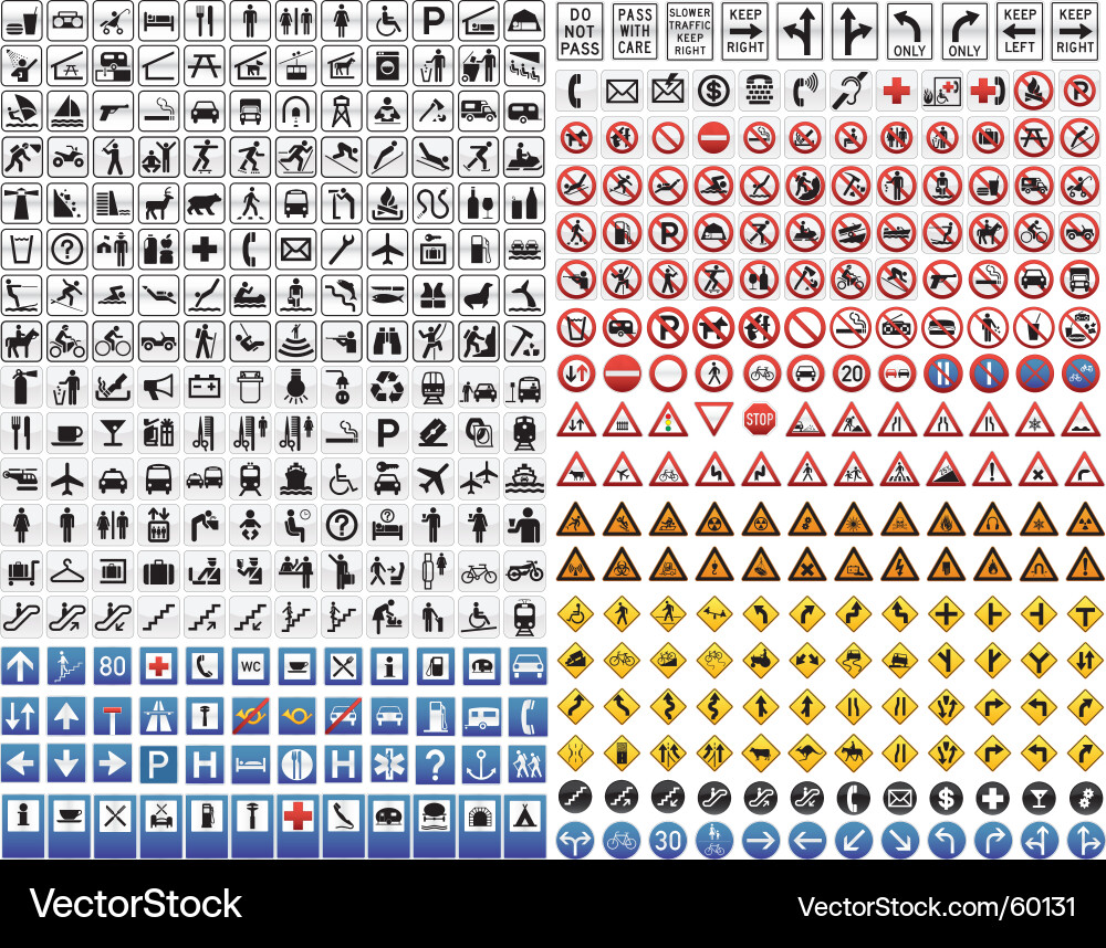 Traffic Sign Set Royalty Free Vector Image - VectorStock