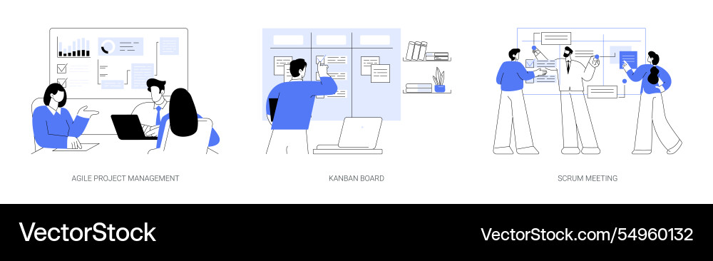 Agile Project Management Cartoon Royalty Free Vector Image