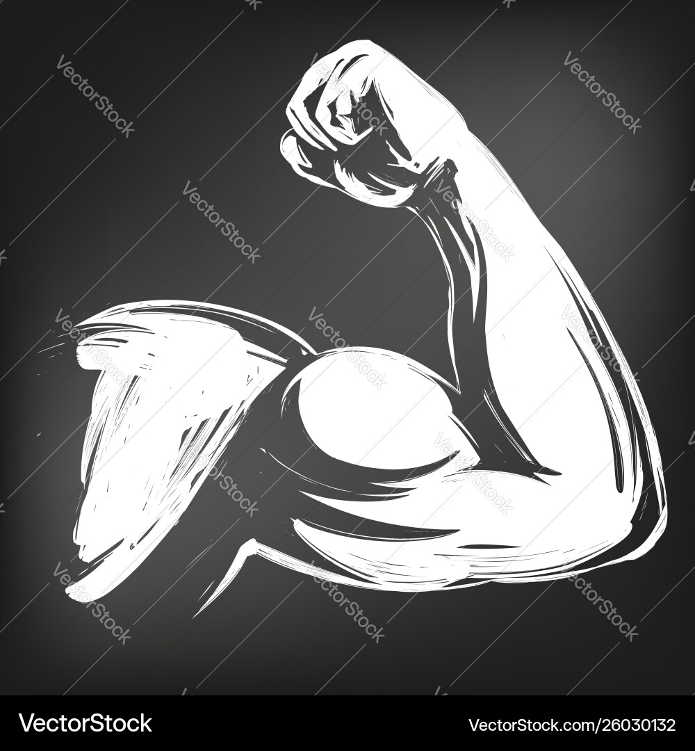 Arm bicep strong hand icon cartoon symbol Vector Image
