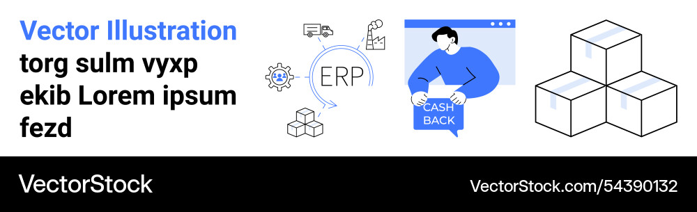 Business and logistics graphics with erp Vector Image