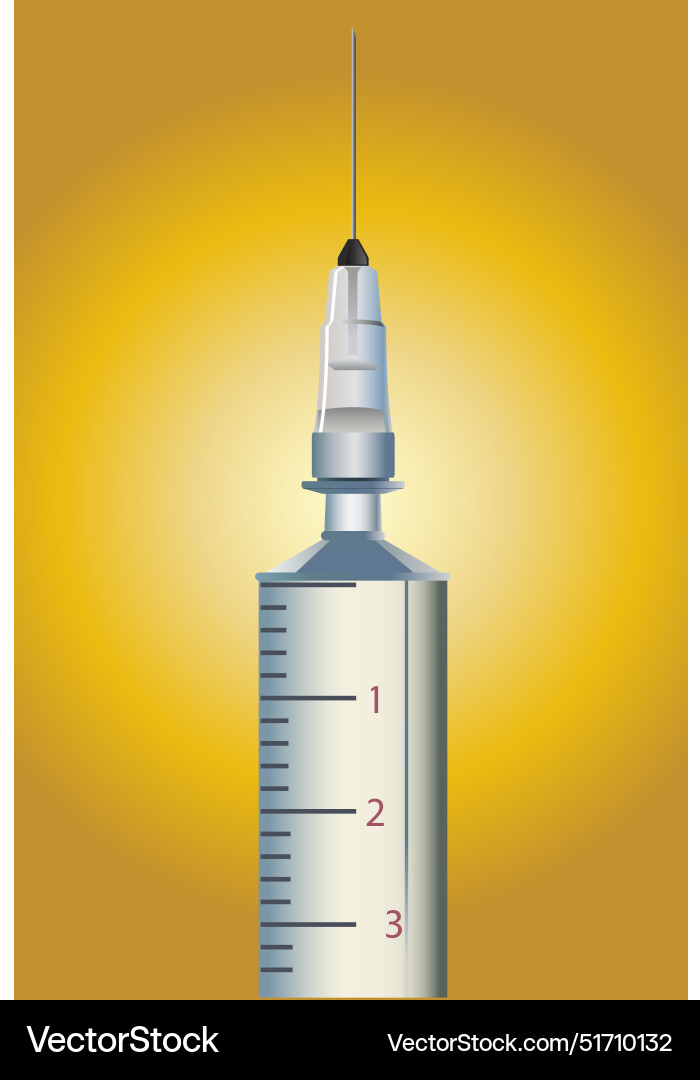 Close up syringe Royalty Free Vector Image - VectorStock