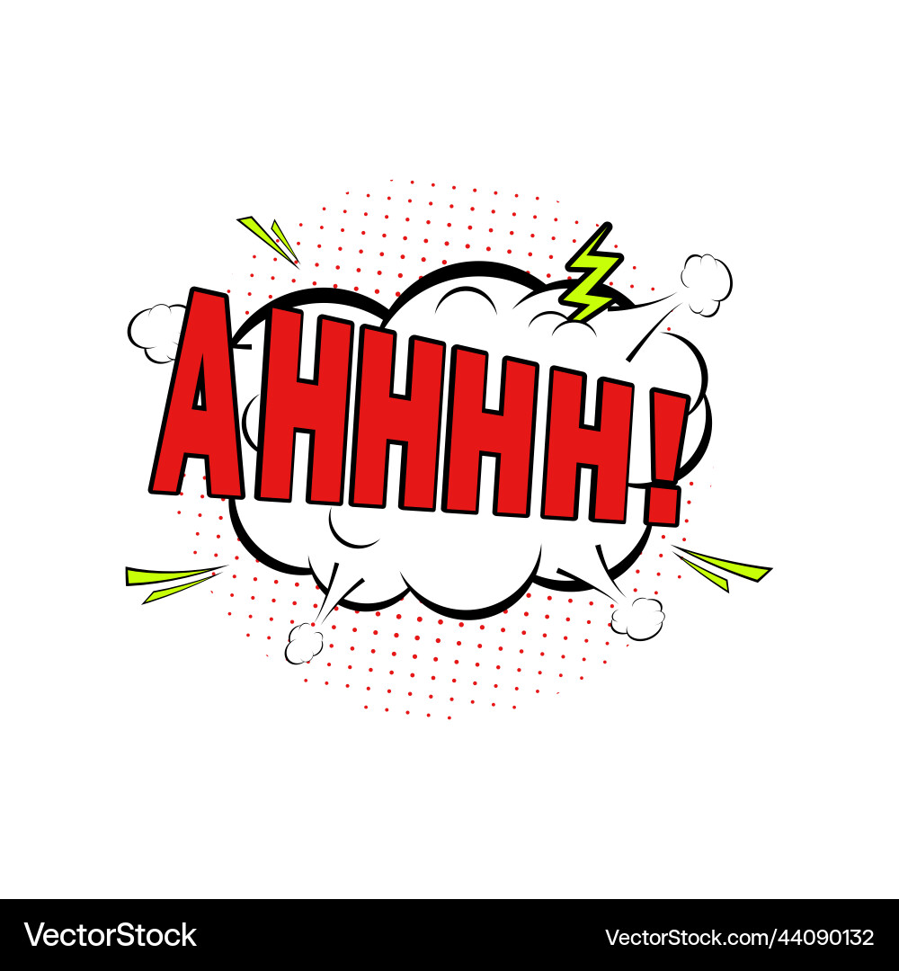 Comic expression icon with ah sign speech bubble Vector Image