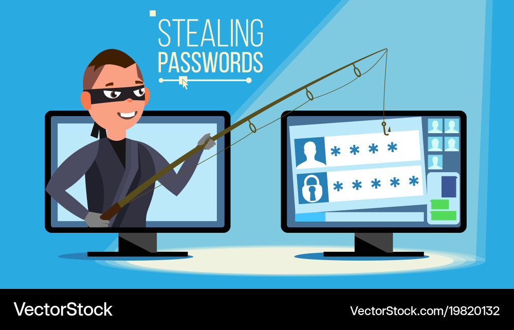 Hacking concept hacker using personal Royalty Free Vector