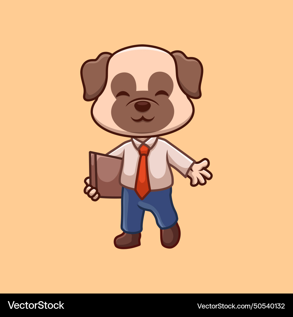 Manager pub dog cute cartoon Royalty Free Vector Image