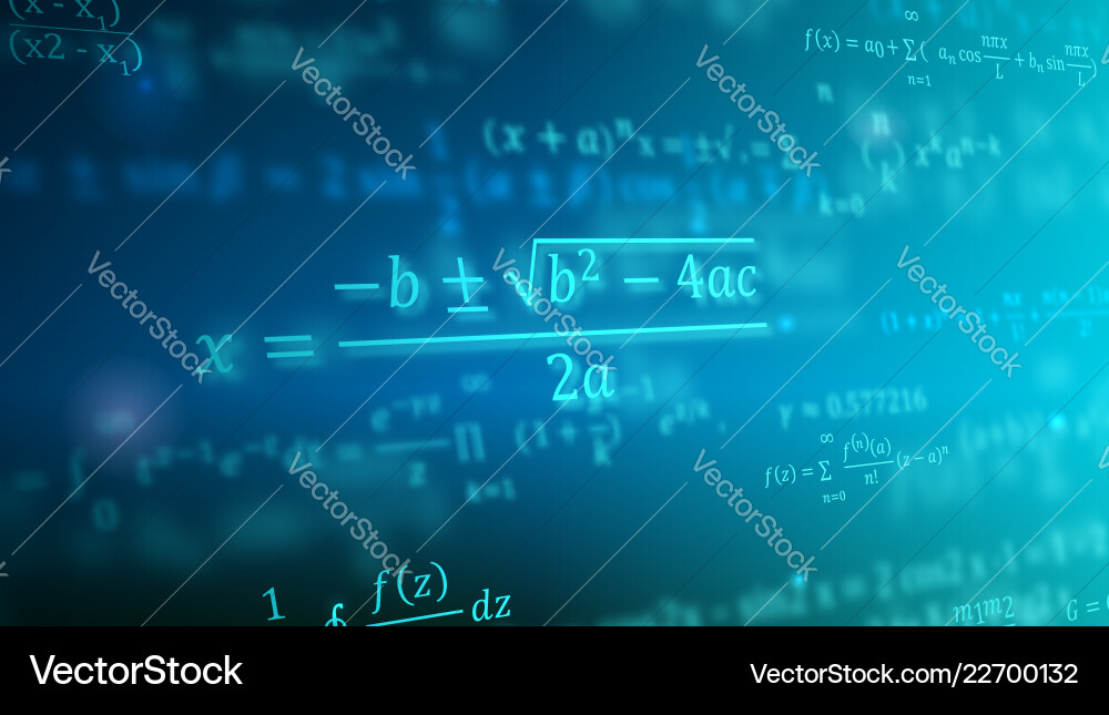 Mathematical formulas floating in perspective Vector Image