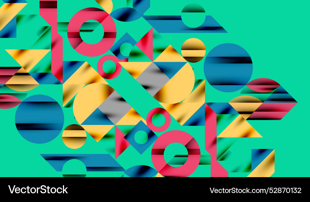 Neo memphis geometric pattern with circles Vector Image