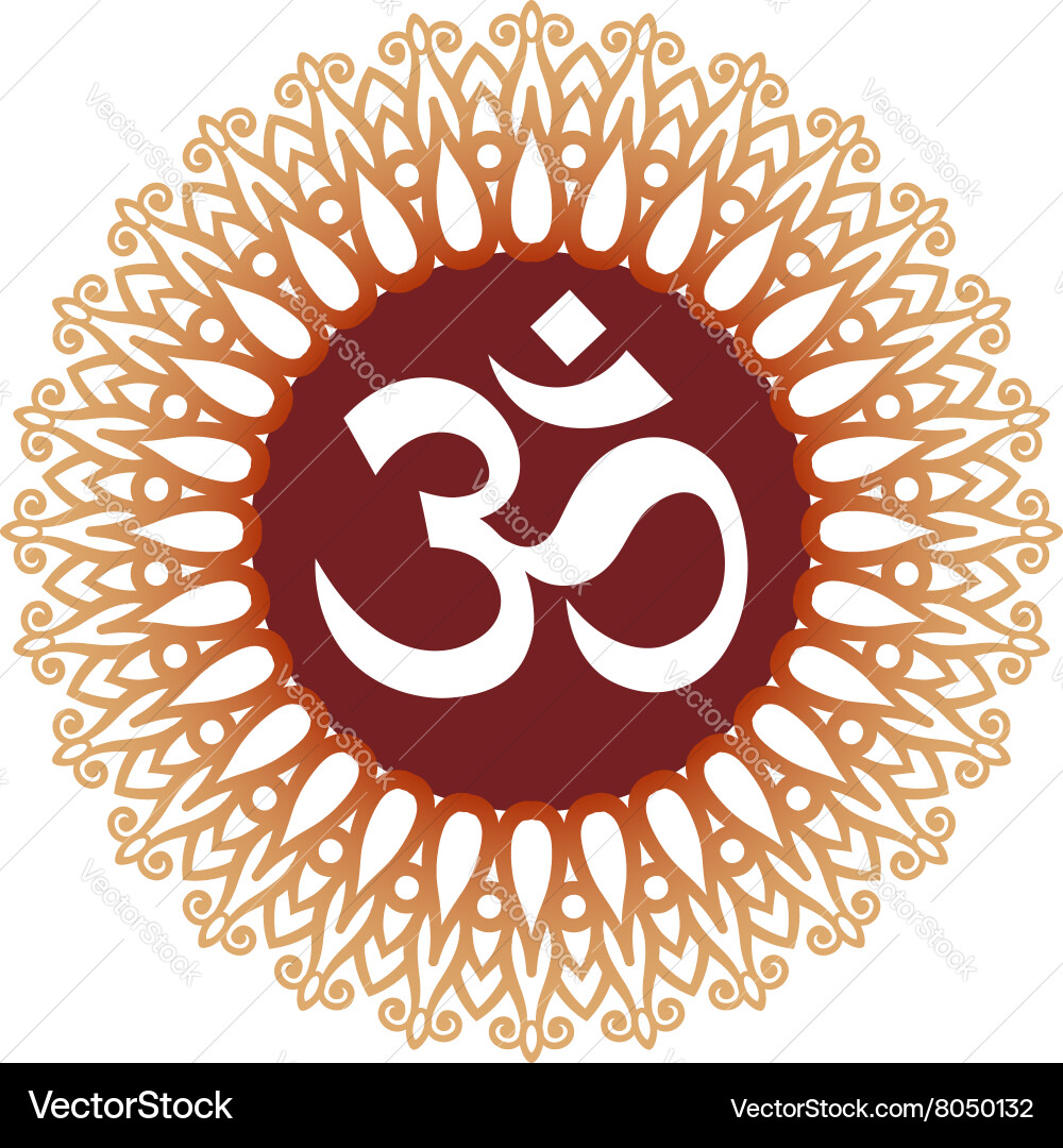 Om Symbol Mandala Royalty Free Vector Image - VectorStock