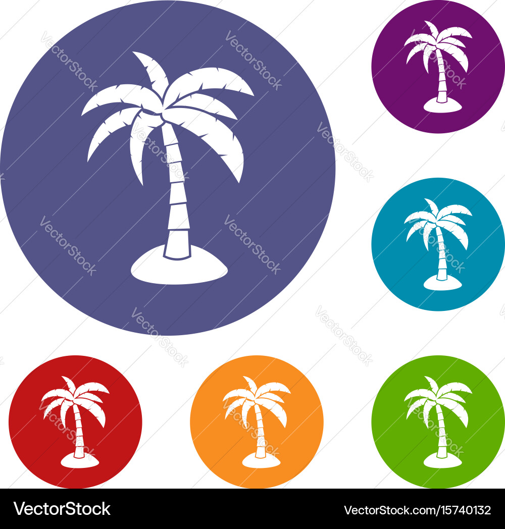 Palm icons set Royalty Free Vector Image - VectorStock