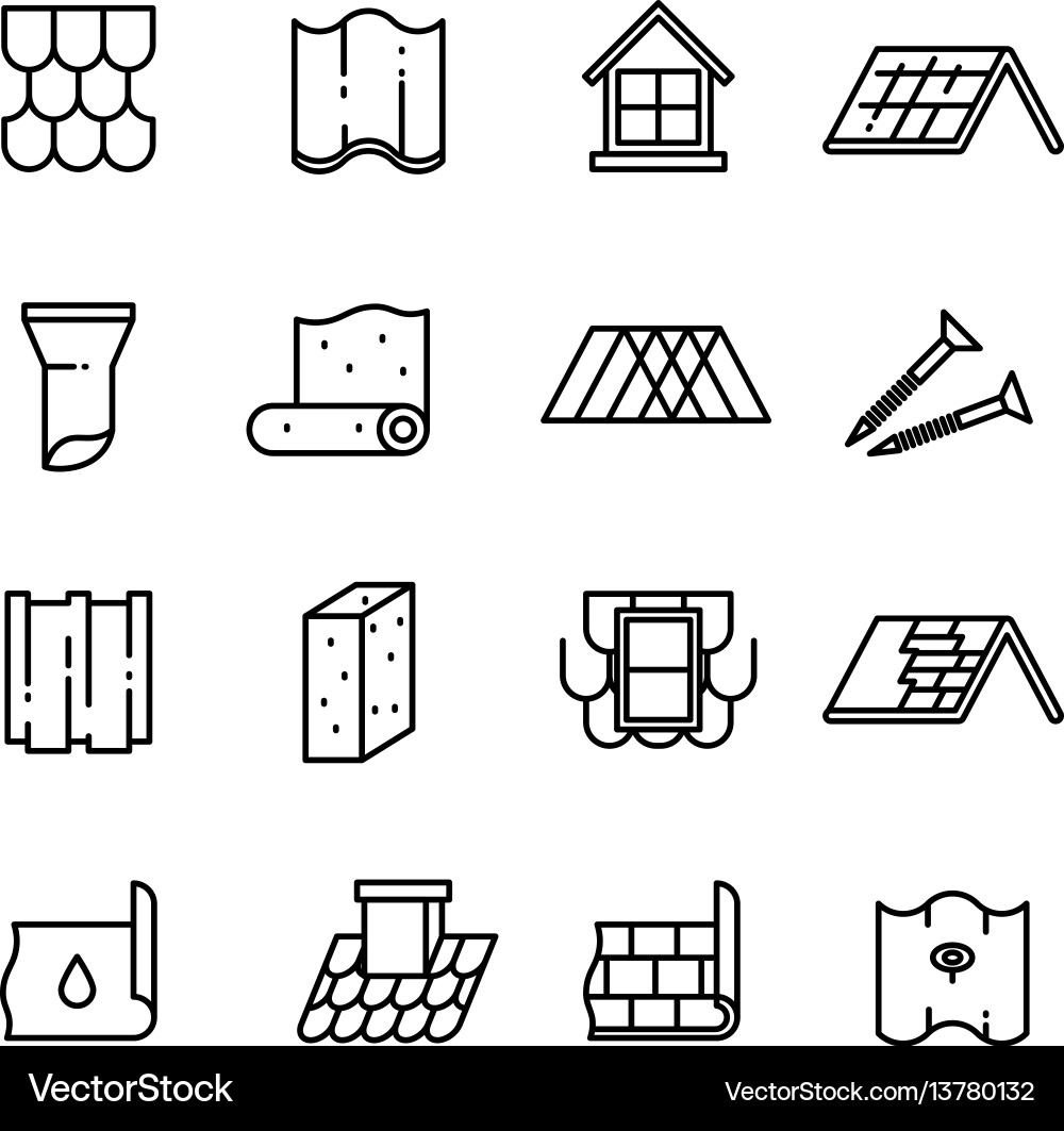 Roof housetop construction materials Royalty Free Vector