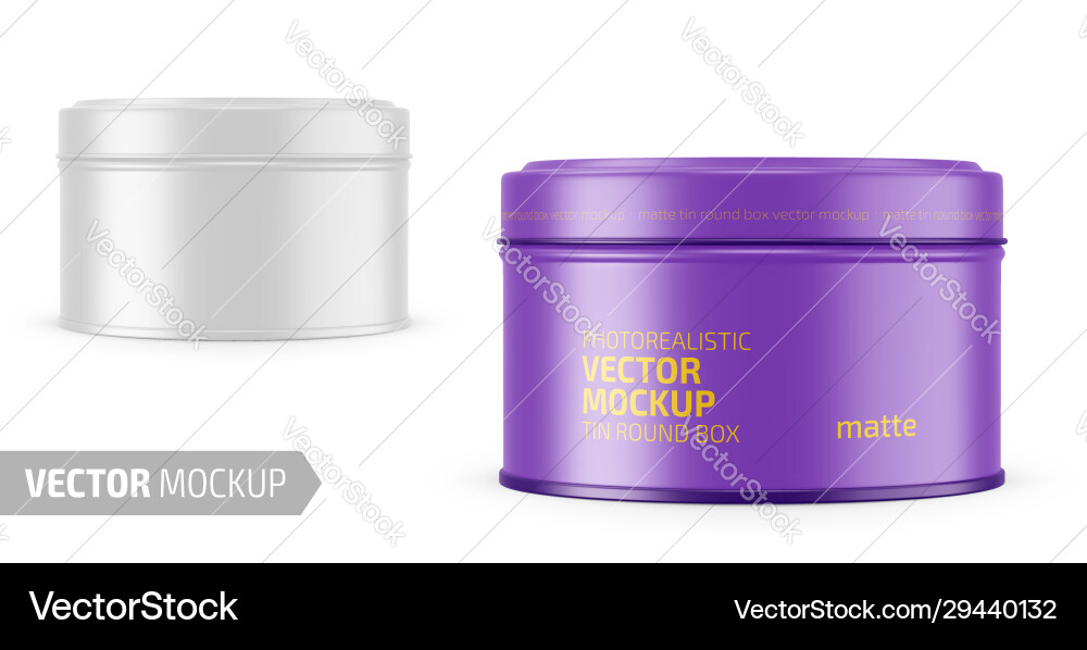 Round matte tin box template Royalty Free Vector Image