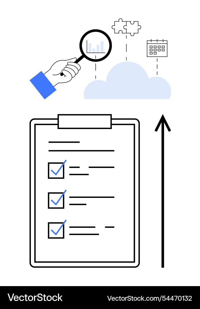 Strategic planning checklist completion Royalty Free Vector