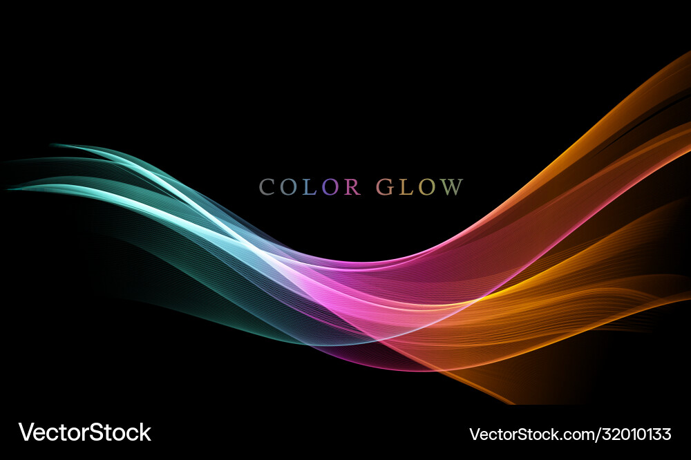 Abstract shiny color spectrum wave design element Vector Image
