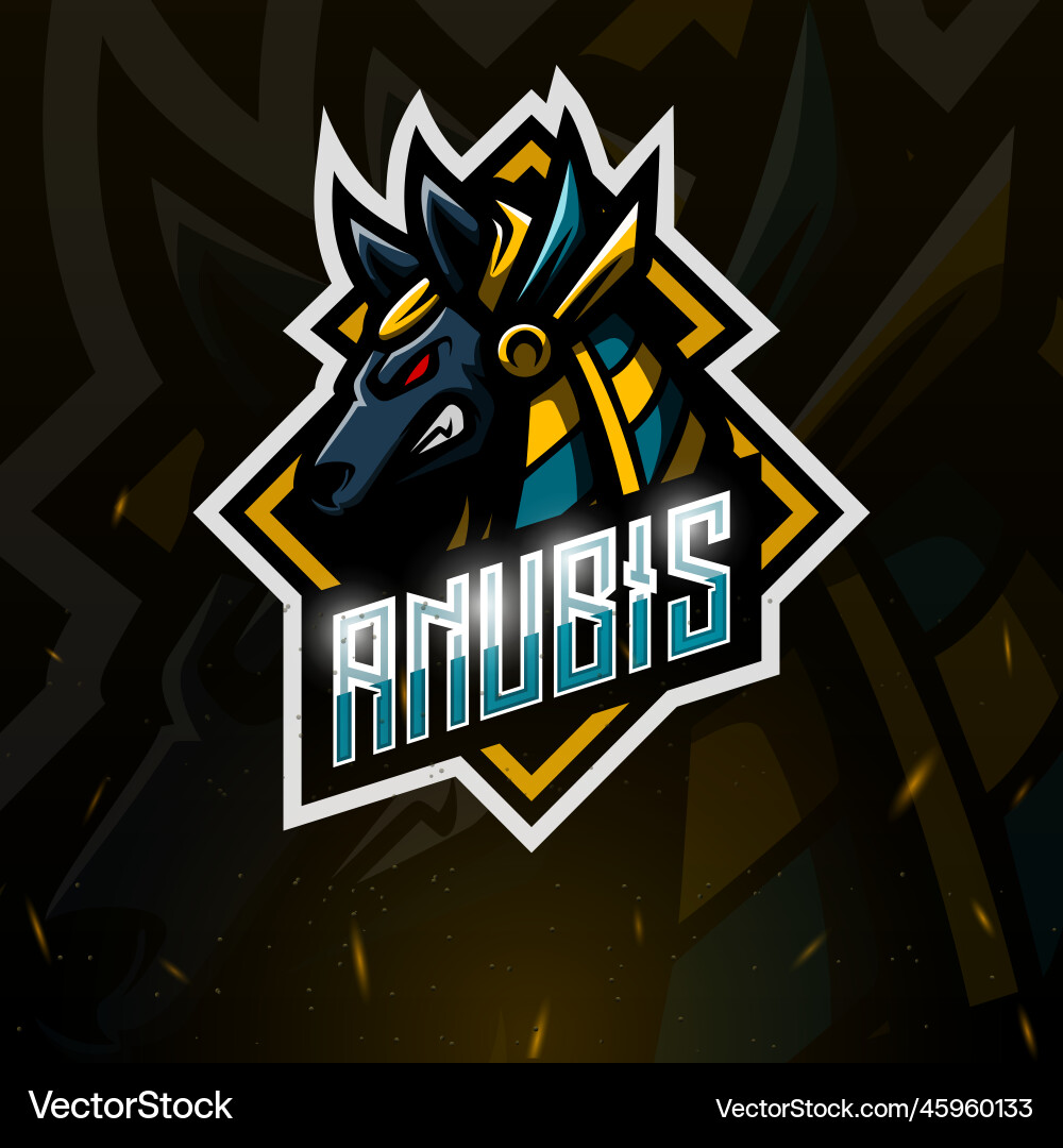 Anubis Esports Mascot Logo Royalty Free Vector Image