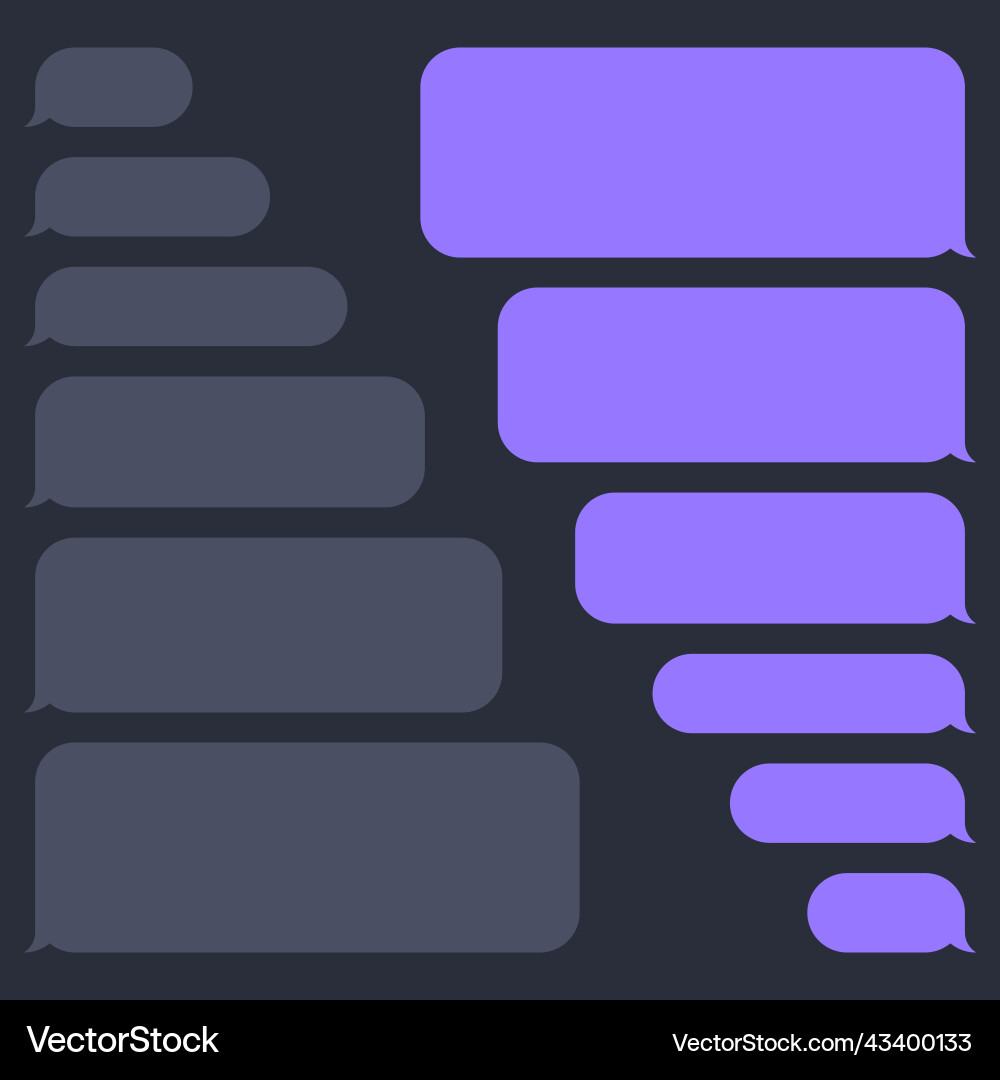Blank various message bubbles chat or messenger Vector Image