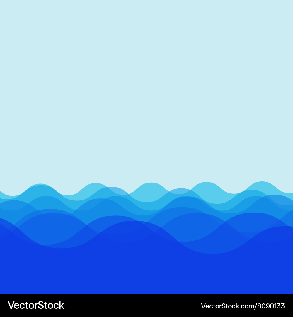 Blue Water Waves Royalty Free Vector Image - VectorStock