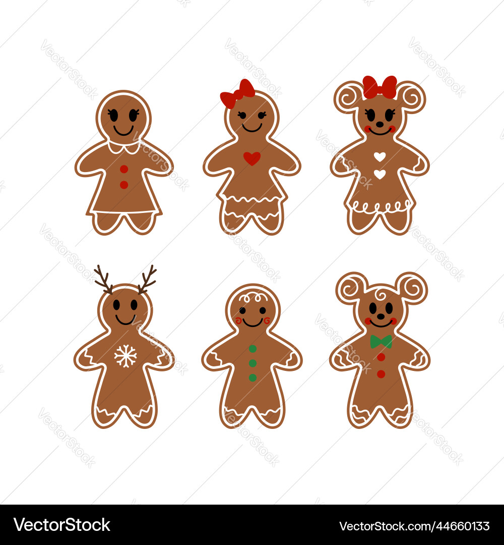 Christmas gingerbread men Royalty Free Vector Image