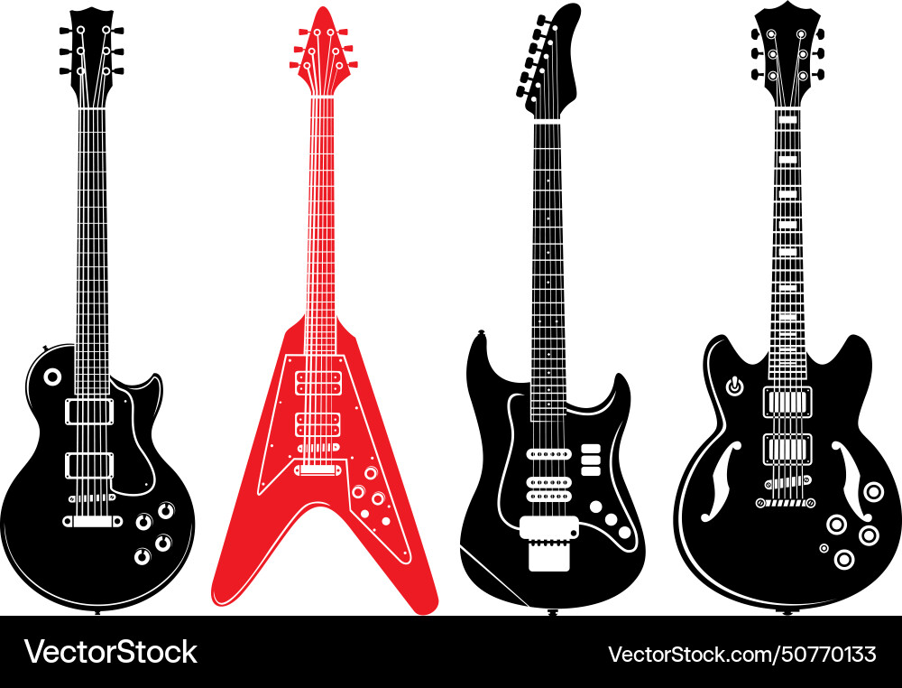 Classic electric guitars Royalty Free Vector Image