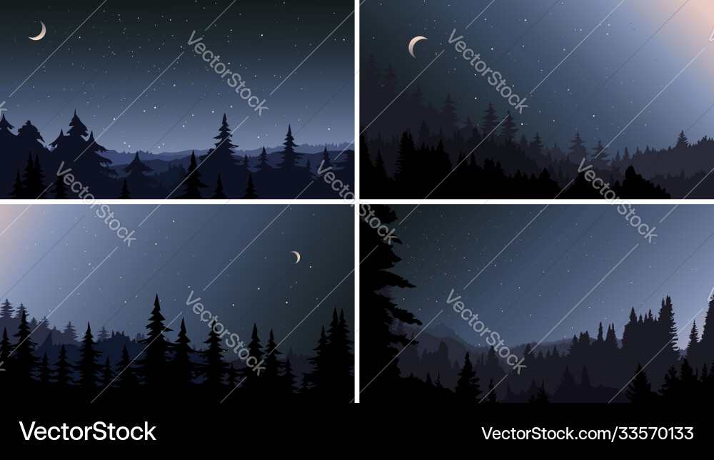 Collection nature sceneries Royalty Free Vector Image