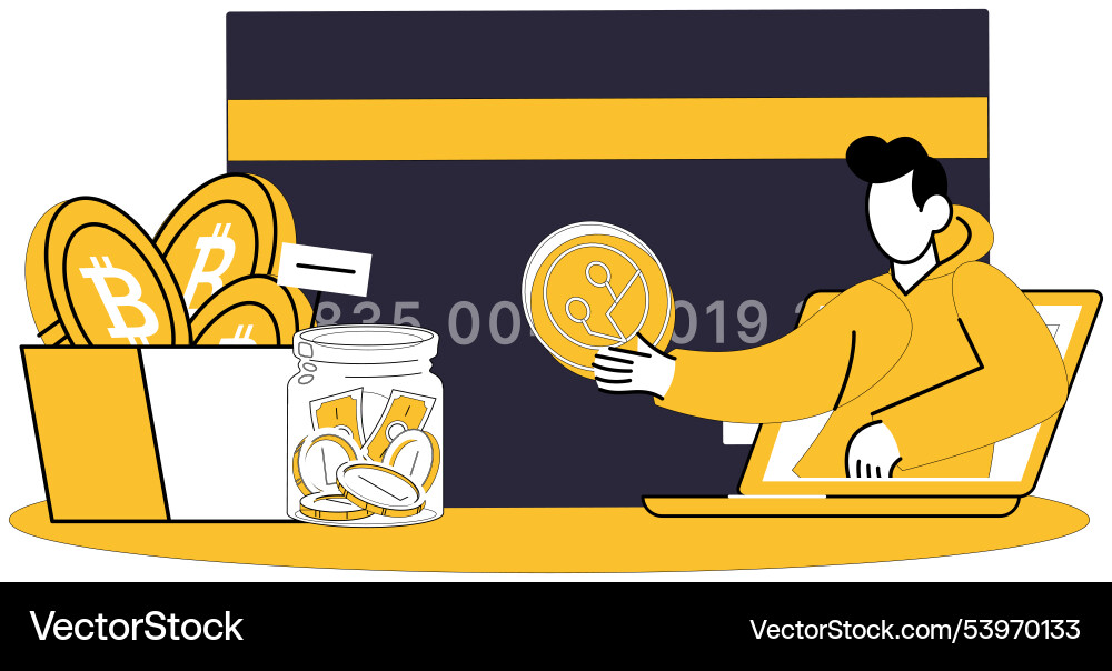 Cryptocurrency investment economic prosperity Vector Image