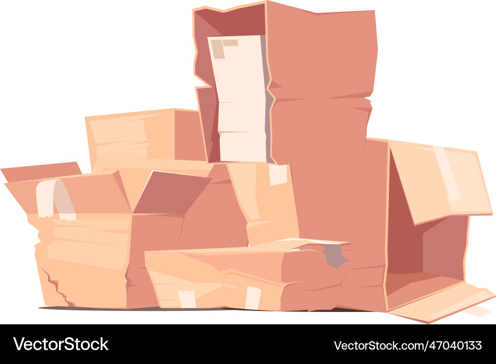 Damaged package cracked cardboard containers Vector Image