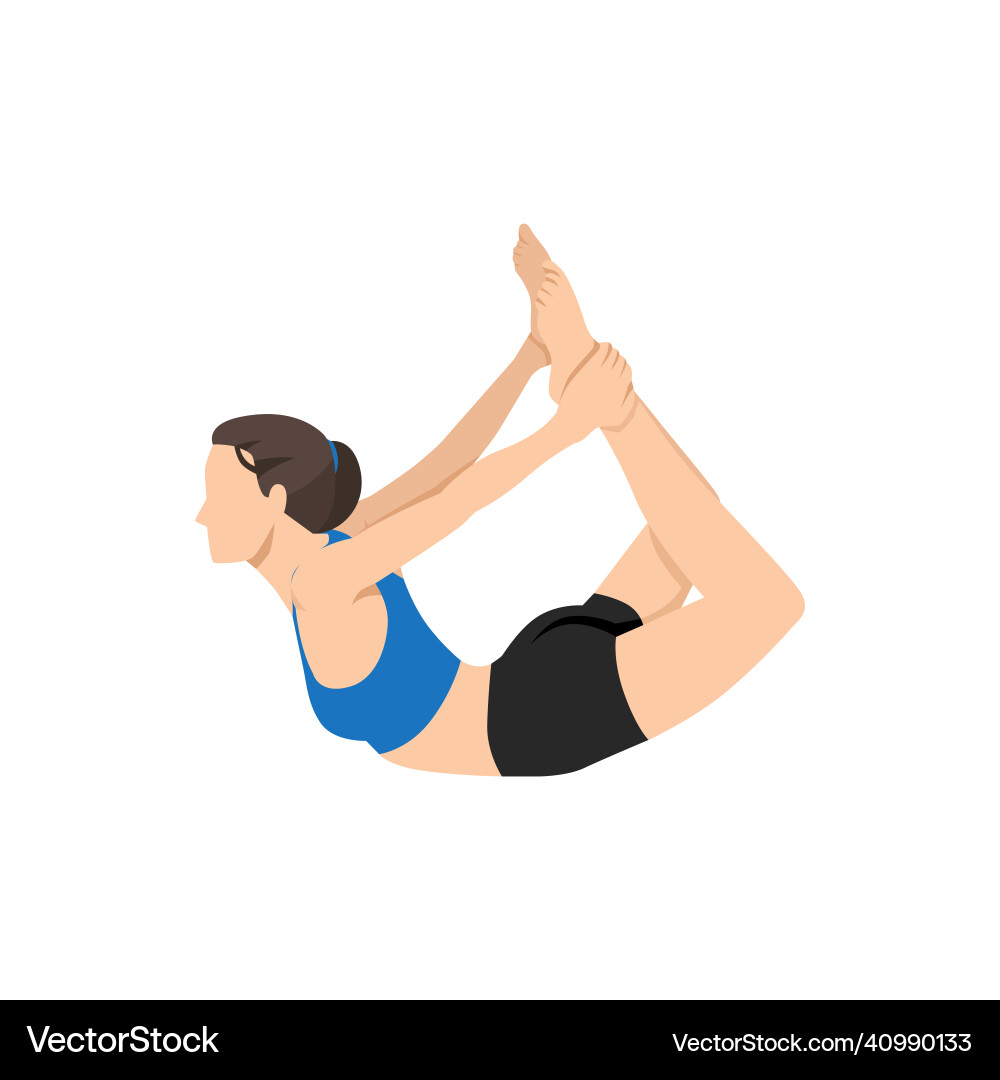 Dhanurasana Bow Pose Yoga Royalty Free Vector Vectorstock