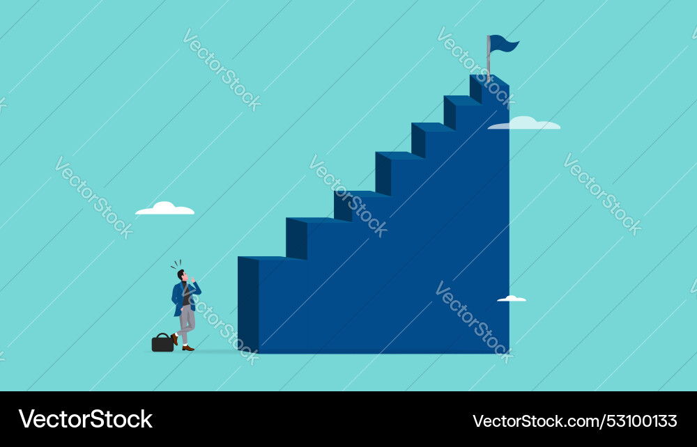 First step is difficult to take hesitation Vector Image