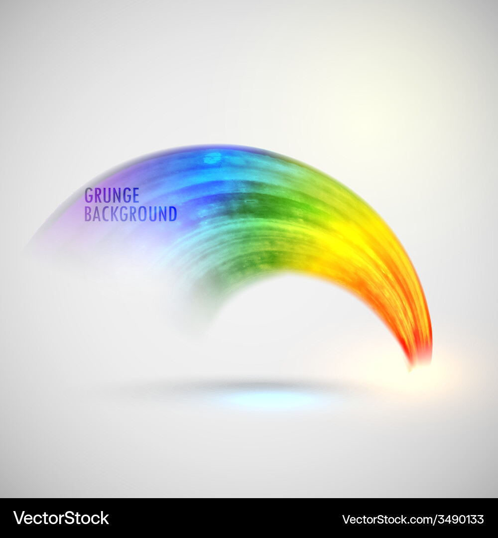 Grunge watercolor rainbow background brushed ink Vector Image