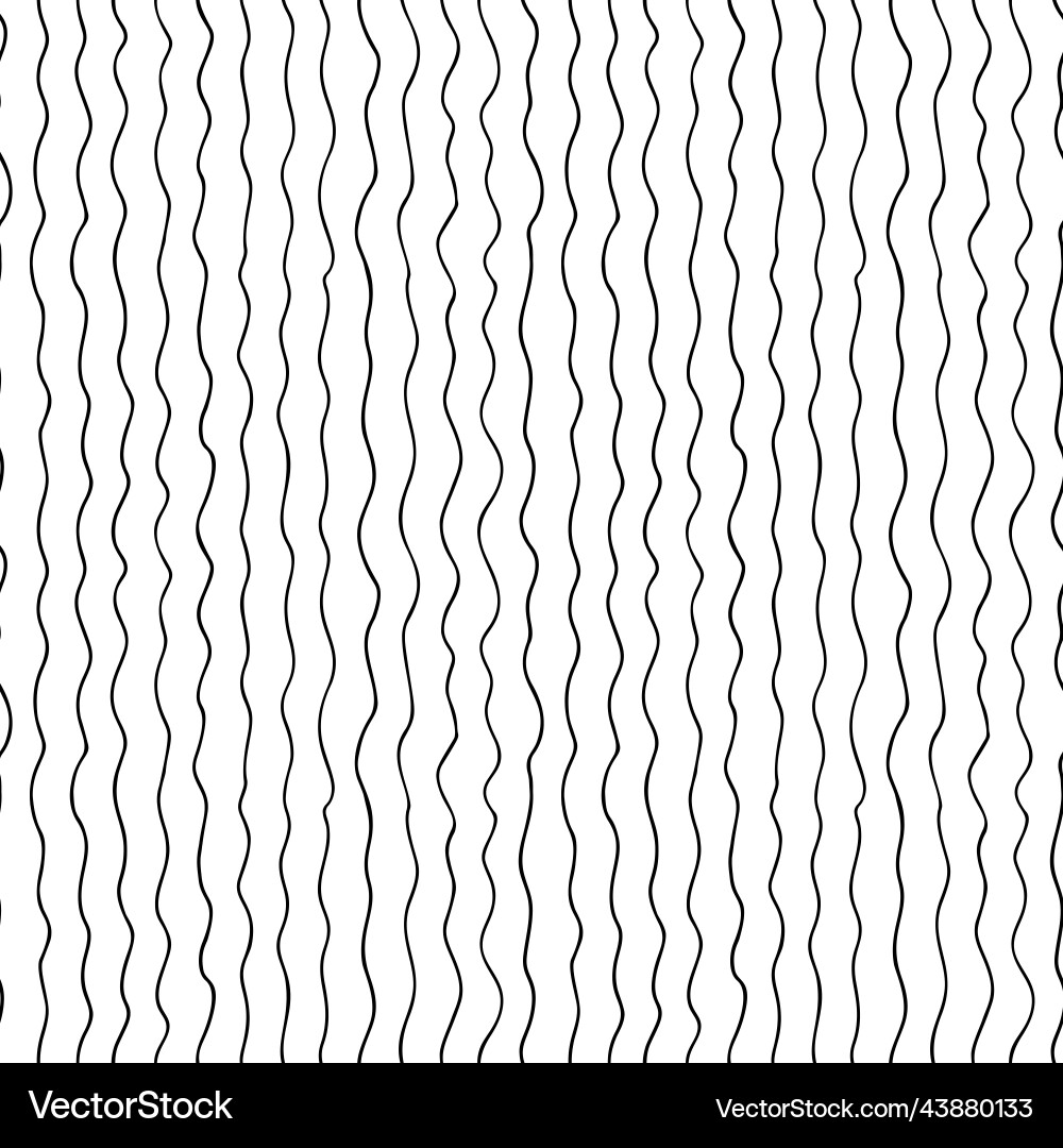 Hand drawn vertical wavy lines seamless pattern Vector Image