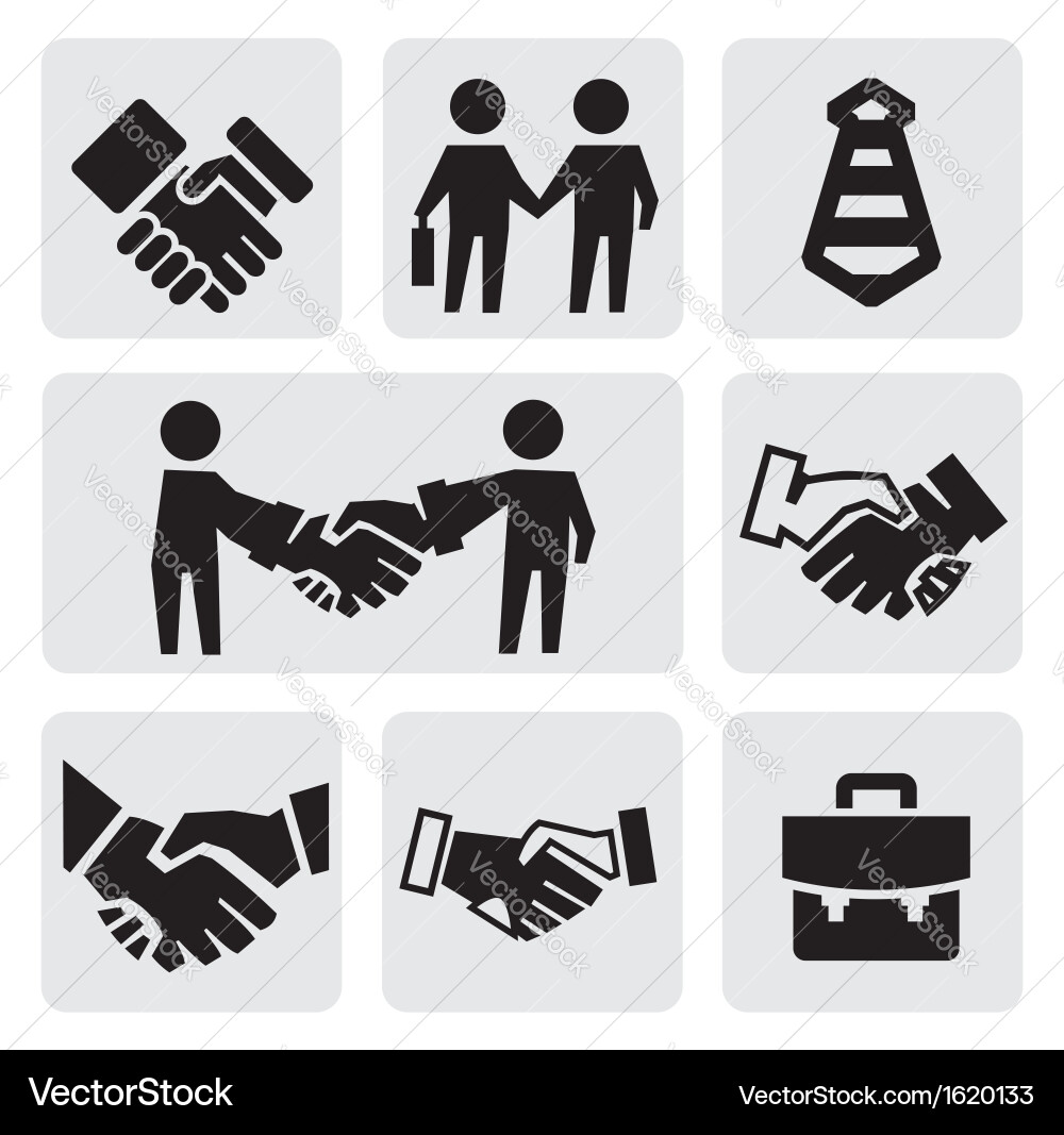 Handshake icons Royalty Free Vector Image - VectorStock