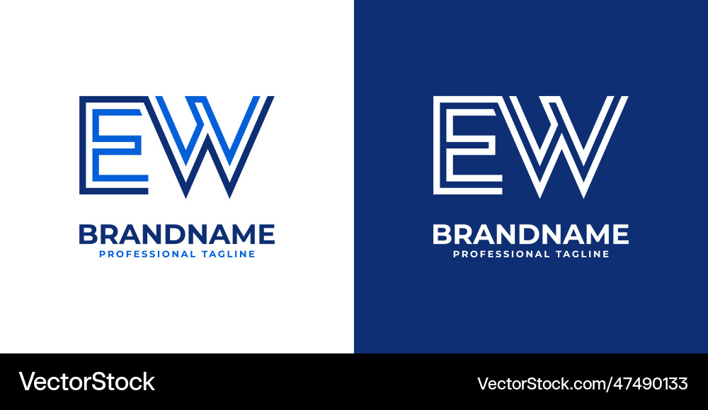 Letter ew line monogram logo passend für jede Vektorbild