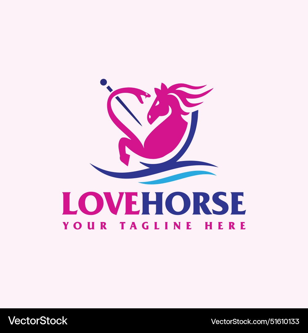 Love horse equine veterinary services logo design Vector Image