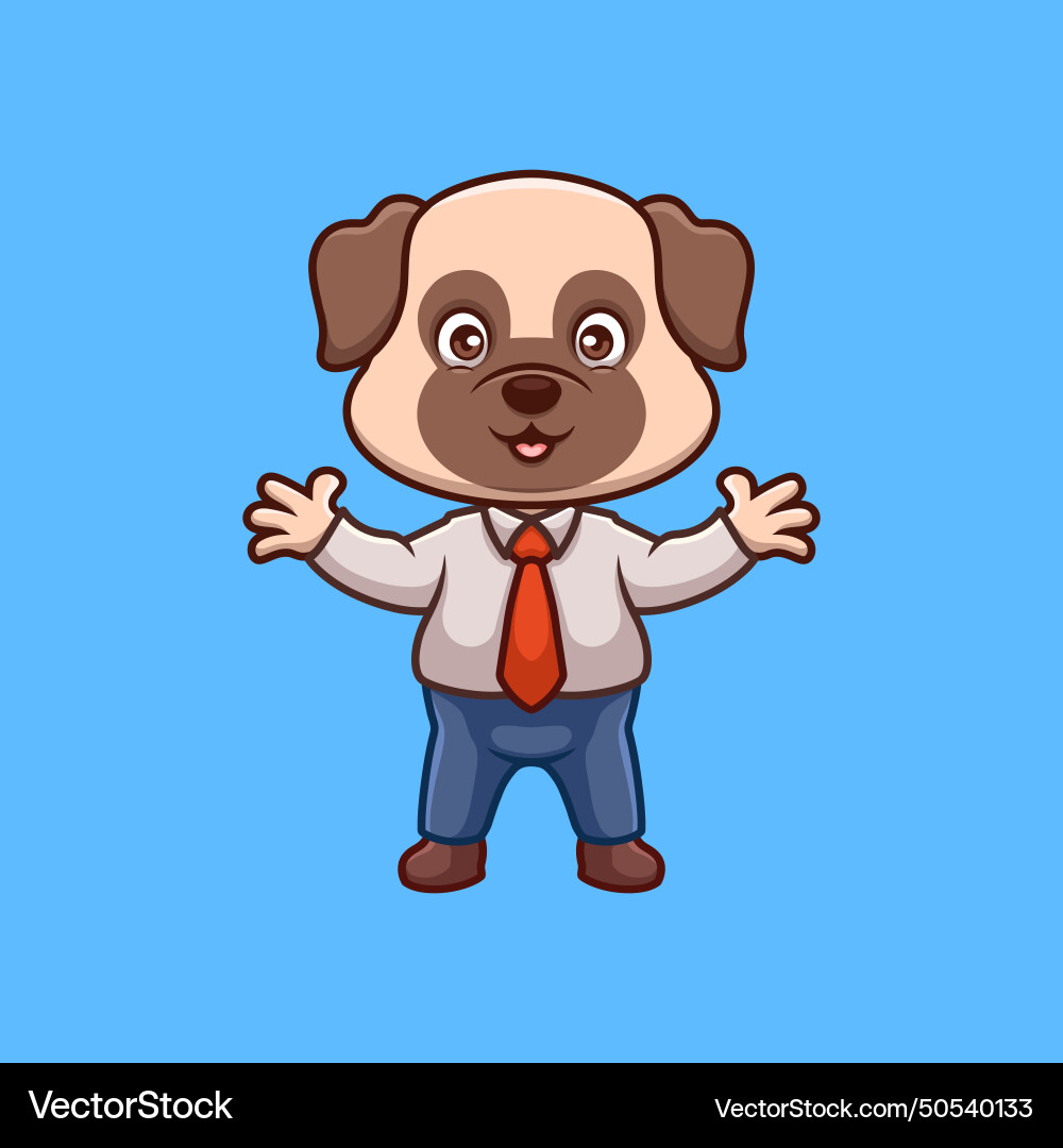 Manager pub dog cute cartoon Royalty Free Vector Image