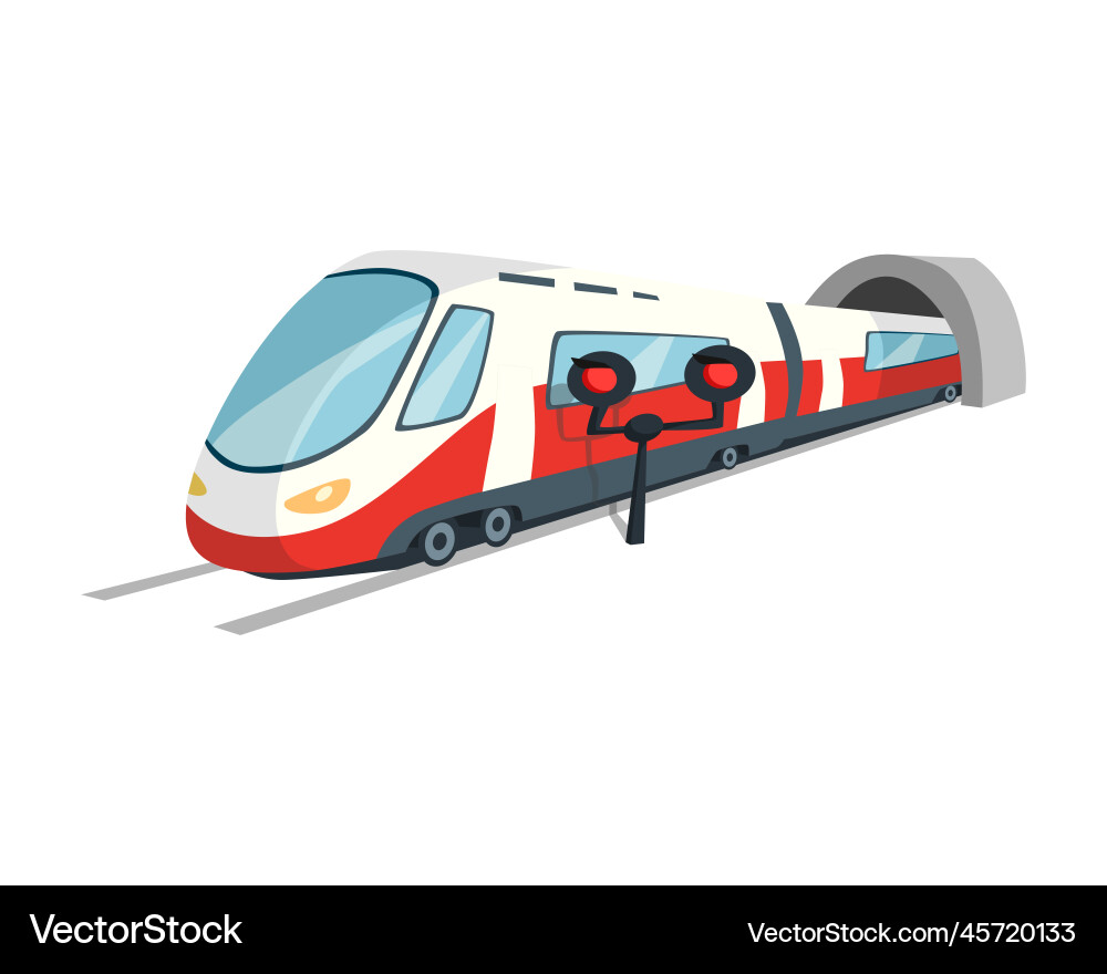 Modern Train Isometric Illustration Royalty Free Vector