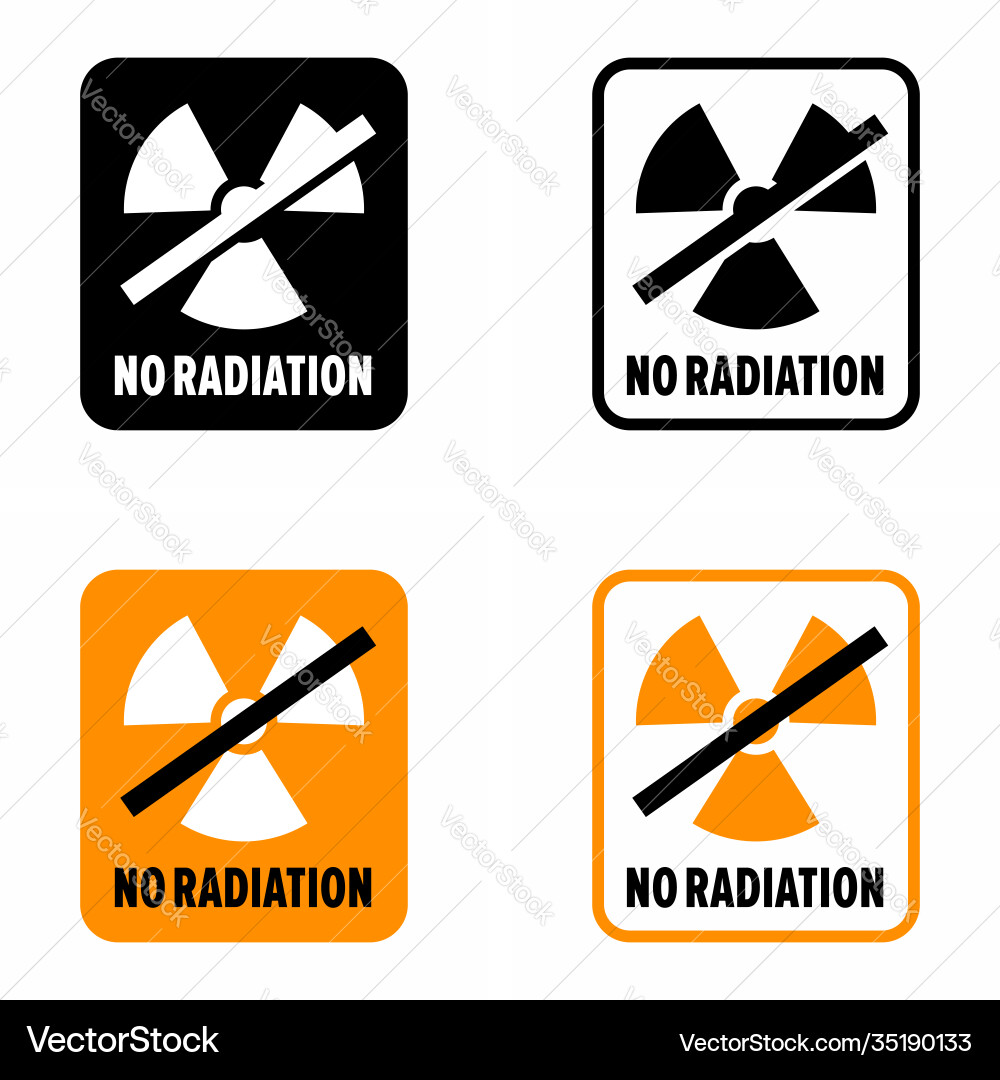 Nuclear energy free zone information sign Vector Image