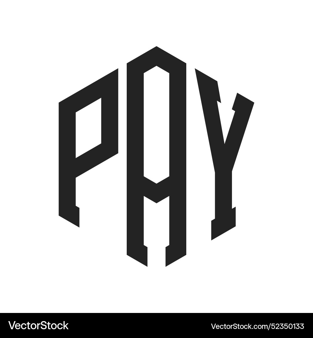 Pay logo design initial letter monogram Royalty Free Vector