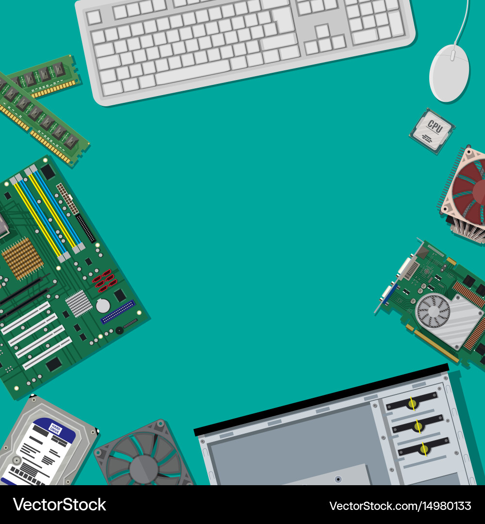 PC Hardware Assembly Royalty Free Vector Image