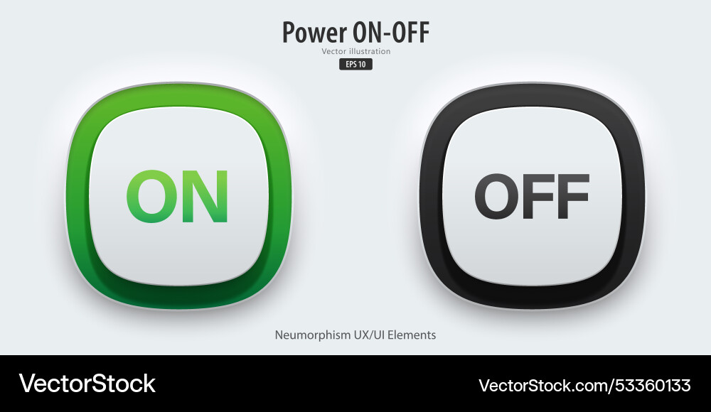 Power icon a set of active and inactive buttons Vector Image