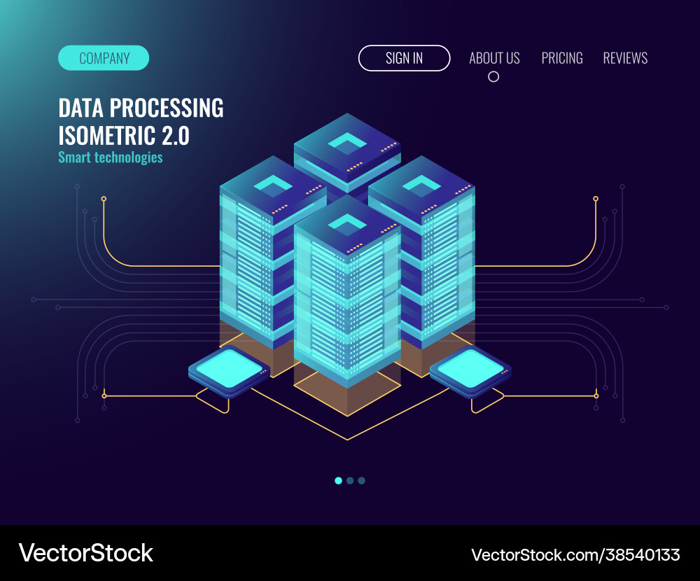 Proxy and vpn technology virtual server room Vector Image