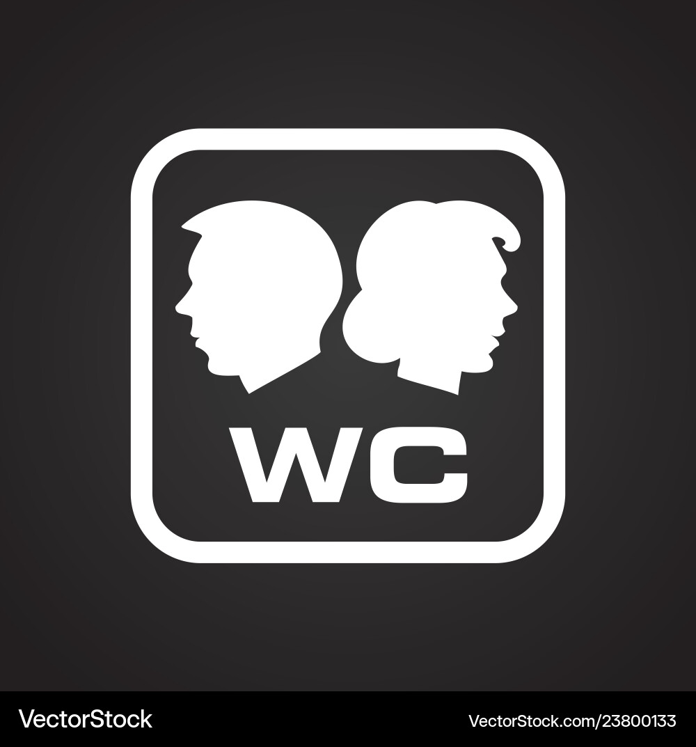 Restroom icon on black background for graphic Vector Image
